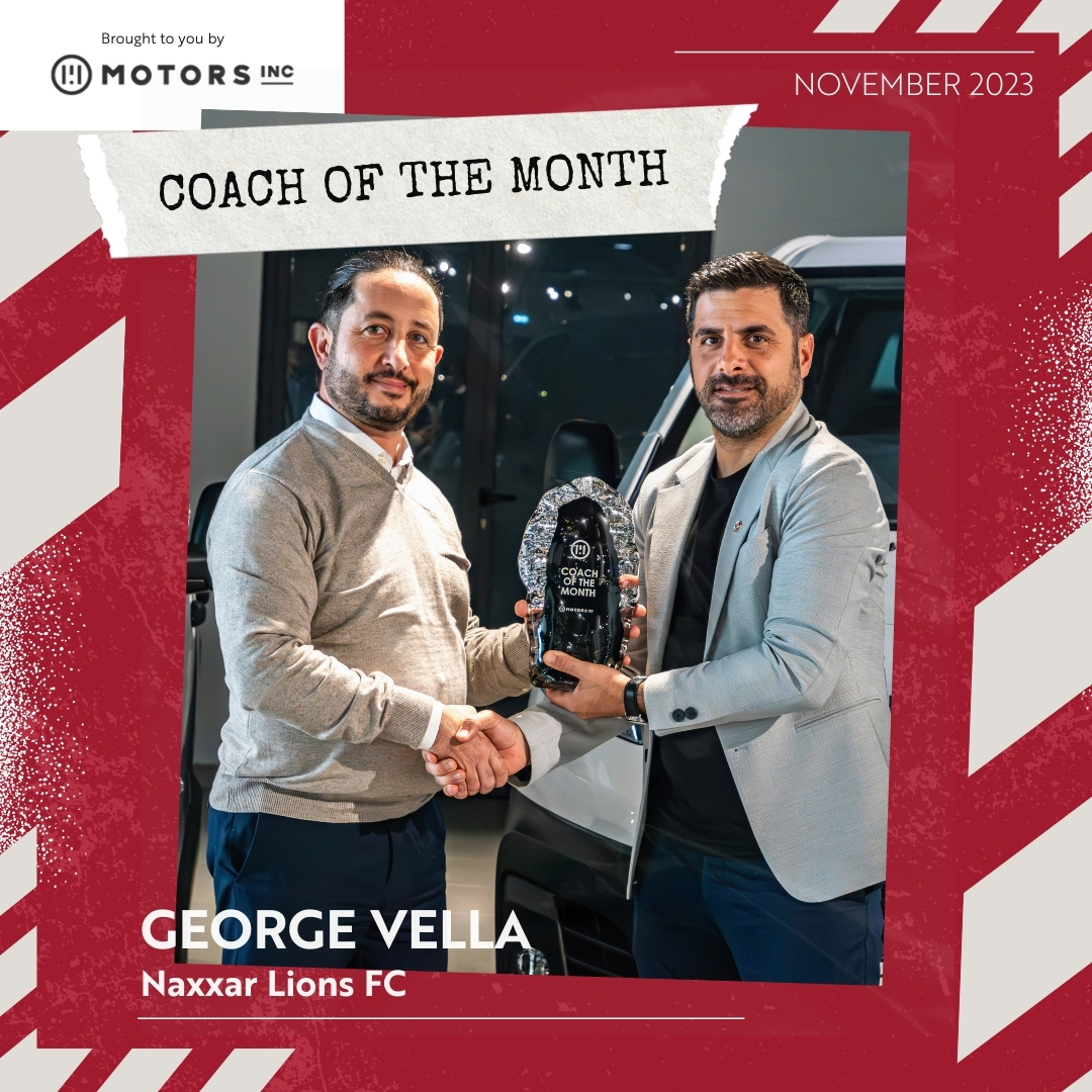 George Vella wins Motors Inc Coach of the Month award for November 2023 ...